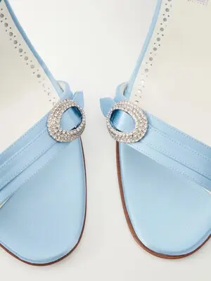 Manolo Blahnik Zutosan 90 Crystal-embellished Slingback Sandals - Blue