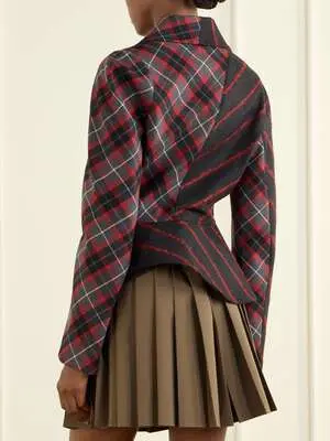 VIVIENNE WESTWOOD Stormy Checked Asymmetric Wool-blend Blazer
