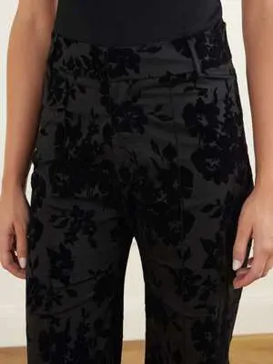 DESTREE Yoshitomo Flocked Straight-leg Pants