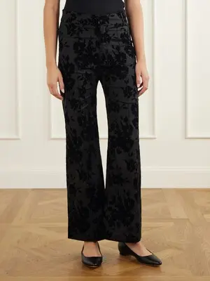 DESTREE Yoshitomo Flocked Straight-leg Pants