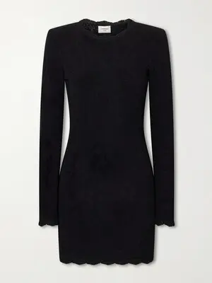 Saint Laurent Lace Mini Dress - Black