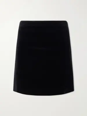 BLAZÉ MILANO Cotton-velvet Mini Skirt - Black