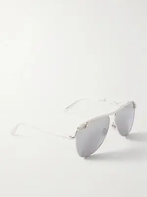 Dior Aviator Sunglasses With Bow Detail - Silver