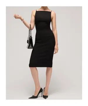 Gucci Sleeveless Square Neck Dress With Engraved Tag