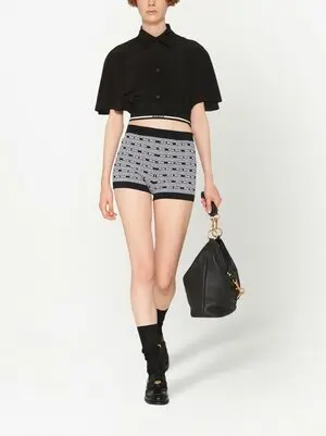 Miu Miu Crepe De Chine Cropped Shirt