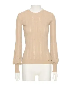 Valentino Garavani Crewneck Jumper With Logo Plaque