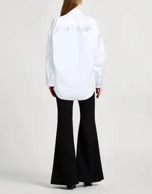 Balenciaga Oversized Appliquéd Crystal Embellished Poplin Shirt