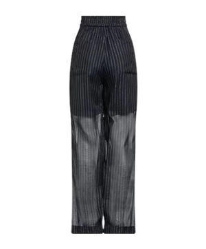 Brunello Cucinelli High-waist Wide-leg Striped Organza Trousers