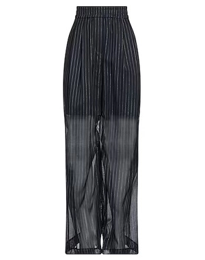 Brunello Cucinelli High-waist Wide-leg Striped Organza Trousers