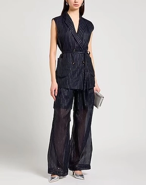 Brunello Cucinelli High-waist Wide-leg Striped Organza Trousers