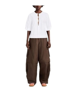 GANNI Cropped Crew-neck Blouse