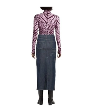 GANNI High-waisted Floral Embroidered Denim Maxi Skirt