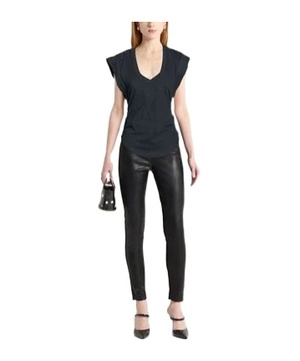 Isabel Marant Étoile Solid V-neck Short Sleeve T-shirt
