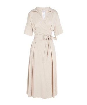 Max Mara Plain Poplin Wrap Shirt Dress - Grey