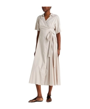 Max Mara Plain Poplin Wrap Shirt Dress - Grey