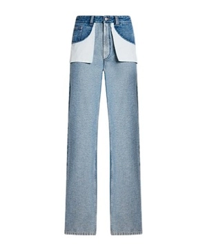 MAISON MARGIELA Two-tone Straight-leg Denim Trousers