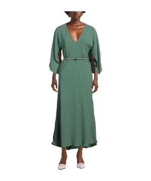 Max Mara Flared Crepe Dress With Embellishments