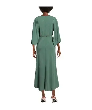Max Mara Flared Crepe Dress With Embellishments