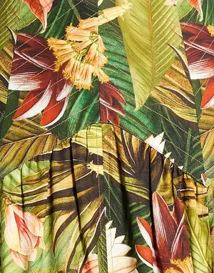 Farm Rio Floral Print Tiered Midi Skirt