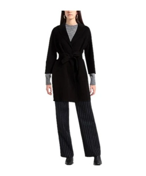 Max Mara Belted Wool Coat - Black