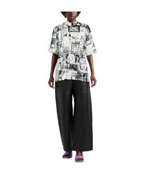 Farm Rio Printed Short Sleeve Mock Neck Top