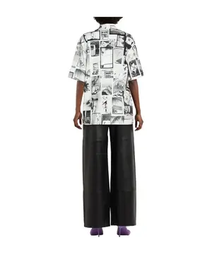 Farm Rio Printed Short Sleeve Mock Neck Top