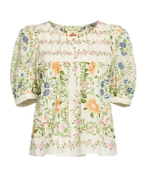 Farm Rio Floral-print Puffed Sleeve Shirt