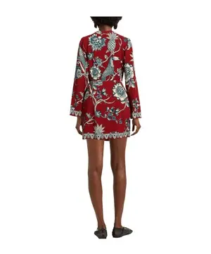 Farm Rio Floral Print Cady Wrap Dress
