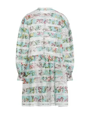 Dolce & Gabbana Floral Print Lace Shirt Dress