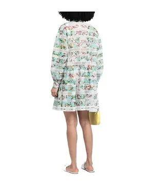 Dolce & Gabbana Floral Print Lace Shirt Dress
