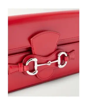Gucci Horsebit Ristretto Medium Shoulder Bag - Red