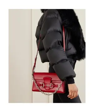 Gucci Horsebit Ristretto Medium Shoulder Bag - Red