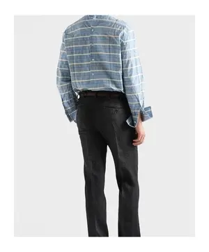 Prada Long-sleeved Striped T-shirt - Sky-blue