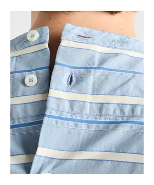 Prada Long-sleeved Striped T-shirt - Sky-blue