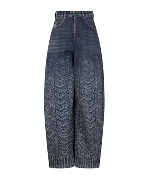 DIESEL® Patterned Wide-leg Jeans - No