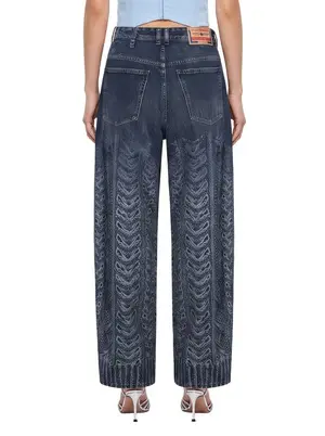 DIESEL® Patterned Wide-leg Jeans