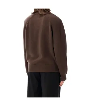 THE FRANKIE SHOP Wool-blend Sweater With Shoulder Pads - Brown
