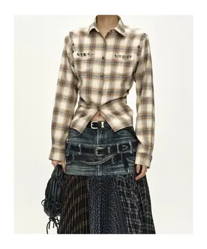 Andersson Bell Check Studded Contour Shirt