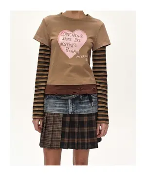 Andersson Bell Layered Heart Message Long Sleeve T-shirt