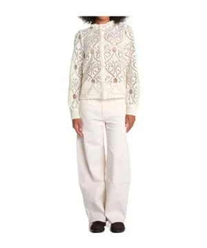 Farm Rio Long Sleeve Embroidered Shirt