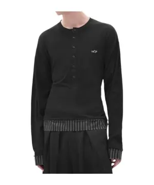 ANN DEMEULEMEESTER Las Serafino Long-sleeved T-shirt - Black