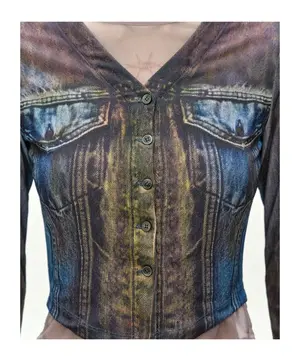 Andersson Bell Trompe L'oeil Denim Layered Top