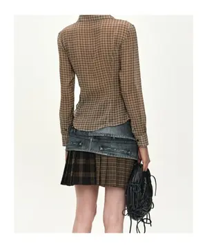 Andersson Bell Asymmetric Studded Mesh Shirt