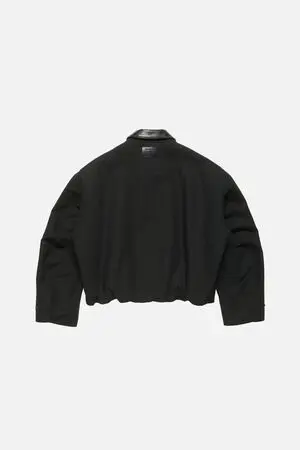 Acne Studios Cotton Satin Bomber With Leather Collar