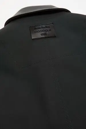 Acne Studios Cotton Satin Bomber With Leather Collar