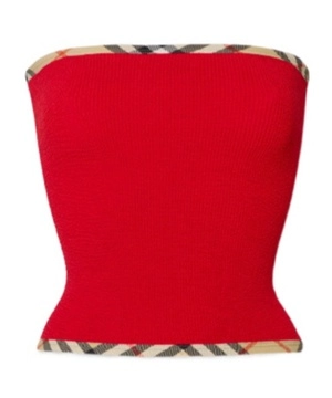 Burberry Devyn Swim Skirt/tube Top - Red