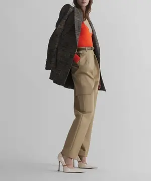 MUGLER Cropped Cashmere V-neck Knit Top