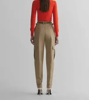 MUGLER Cropped Cashmere V-neck Knit Top