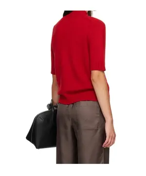 Loulou De Saison Ruth Stand Collar Top - Red