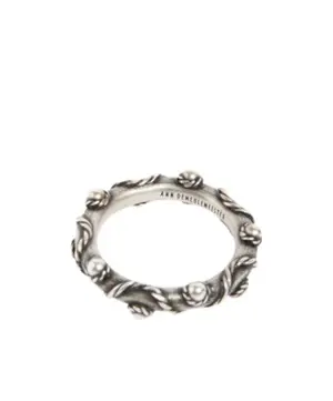 ANN DEMEULEMEESTER Rope-detail Studded Ring
